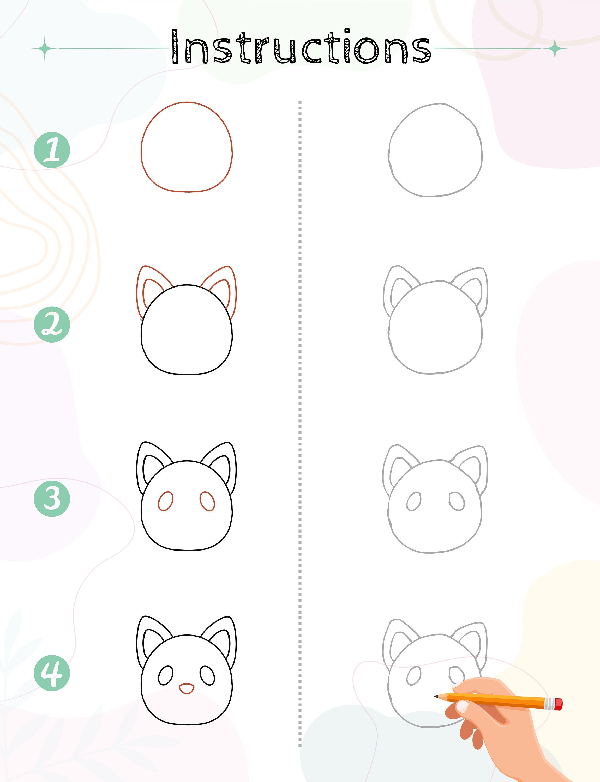 How to Draw Cute Animals, Activity Book for Kids, Children Colouring ...