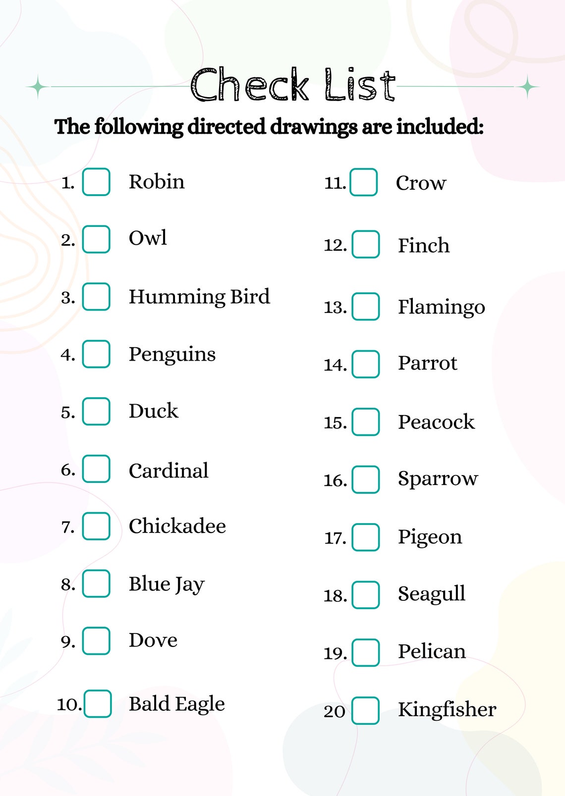 How to Draw Birds, Activity Book for Kids, Children Colouring Pages ...