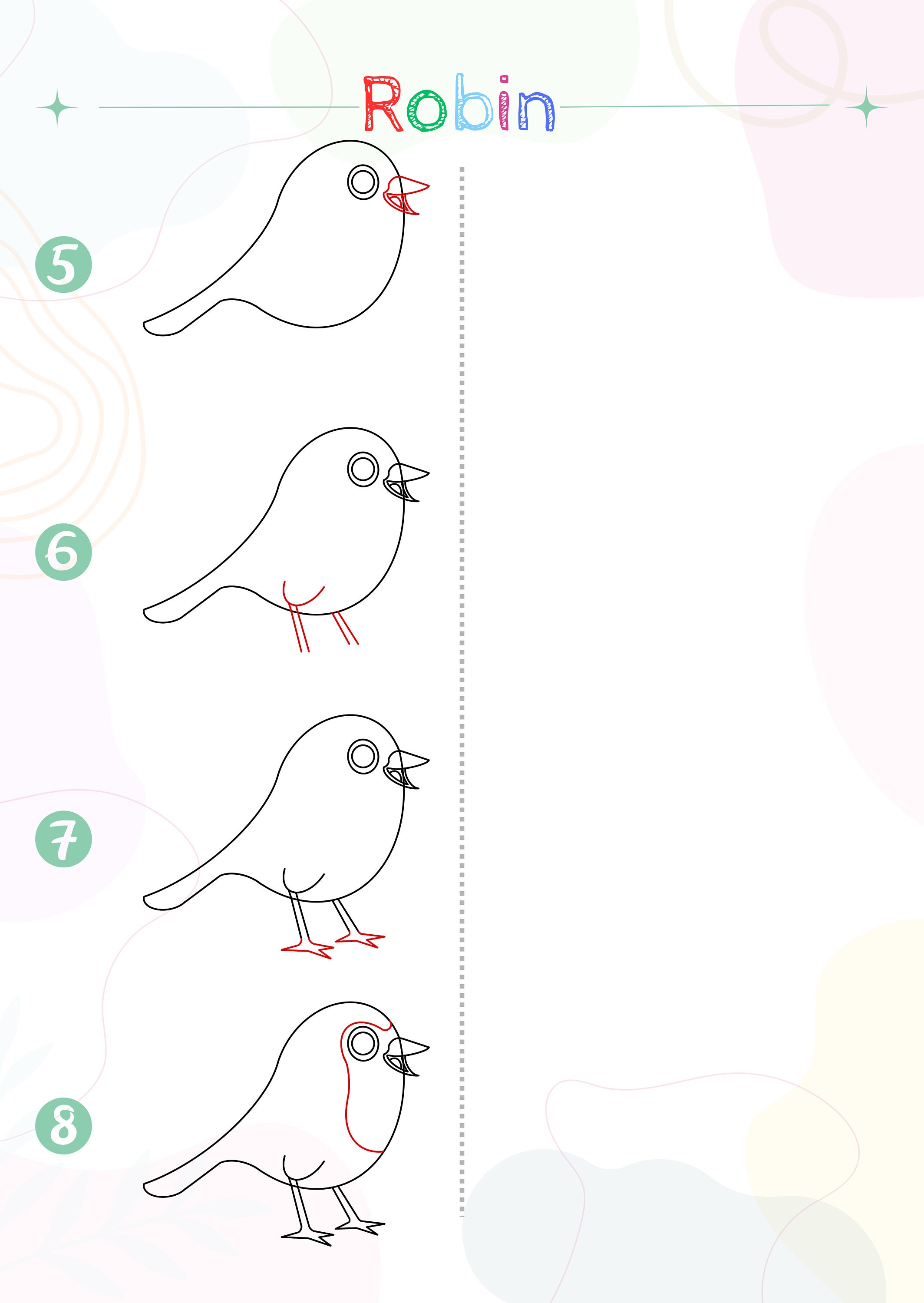 How to Draw Birds, Activity Book for Kids, Children Colouring Pages ...