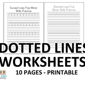 Dotted Line Fine Motor Skills Practice Printable Worksheet Pre-writing ...