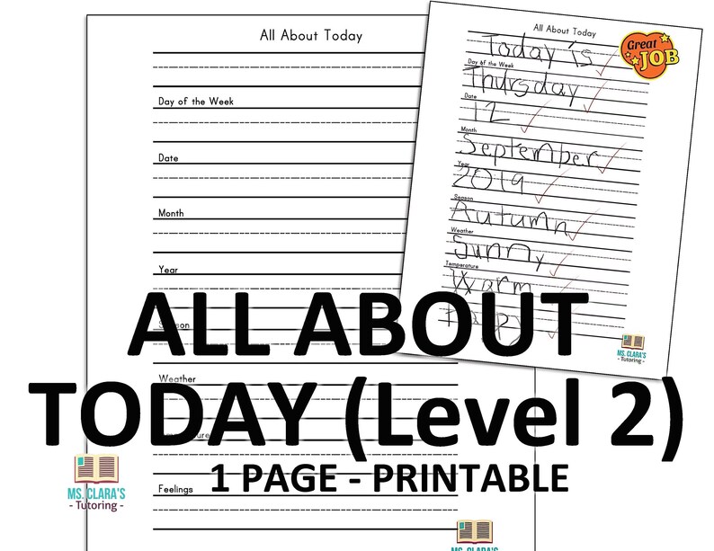 All About Today Printable, Calendar Printable, All About Today ...
