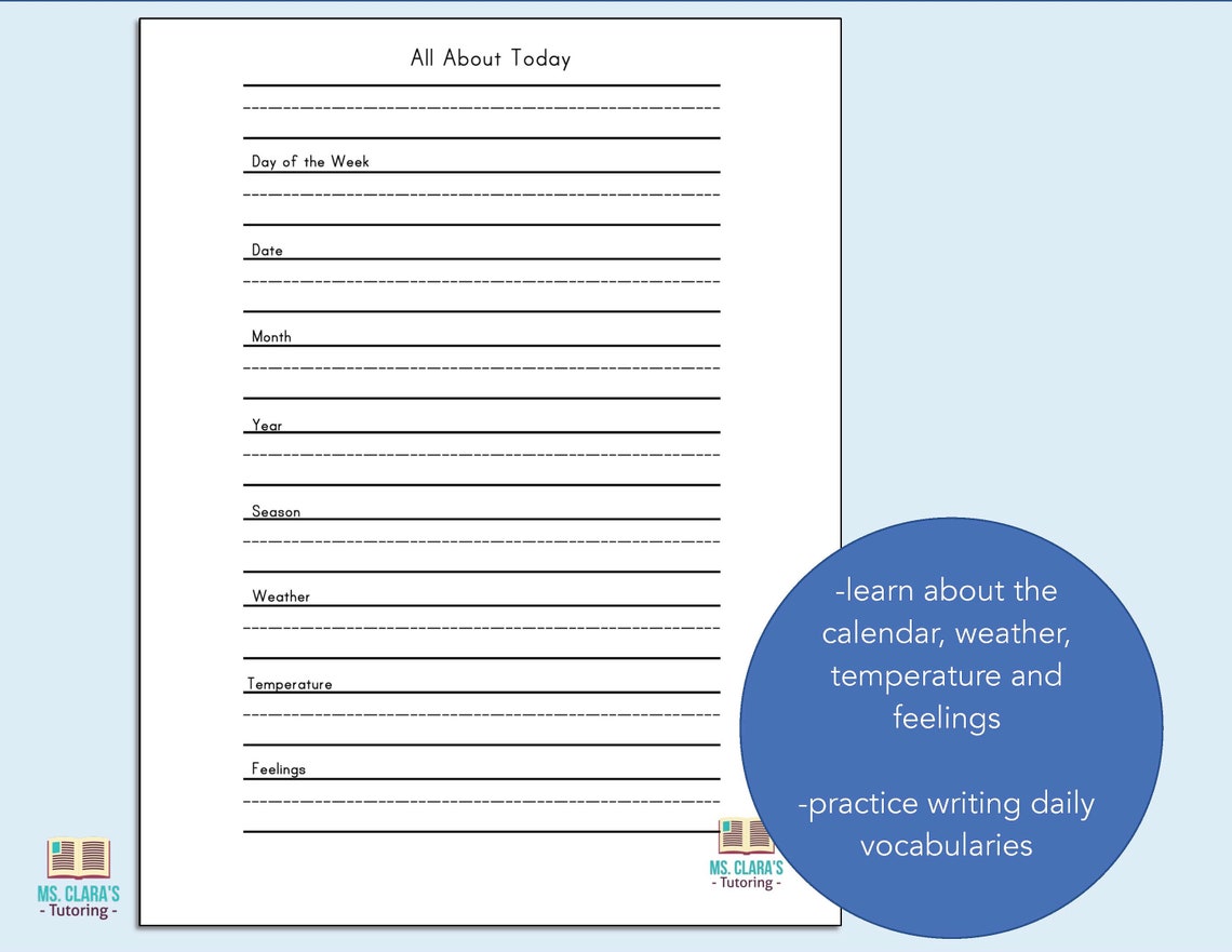 All About Today Printable, Calendar Printable, All About Today ...