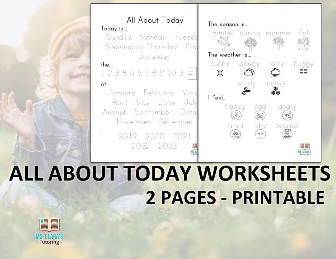All About Today Printable Worksheet Calendar Worksheet Today is ...