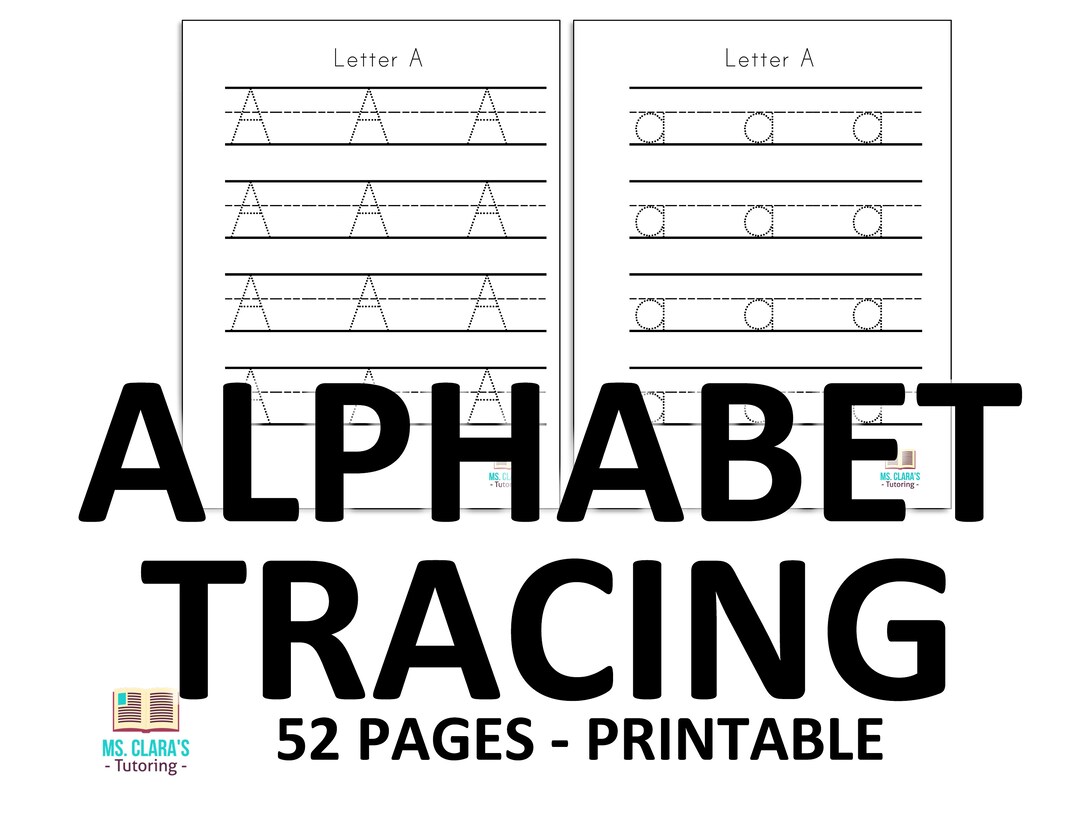 Alphabet Tracing Worksheet Bundle Preschool Lettering Worksheet Tracing ...