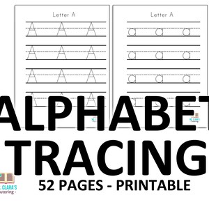 Alphabet Tracing Worksheet Bundle Preschool Lettering Worksheet Tracing ...