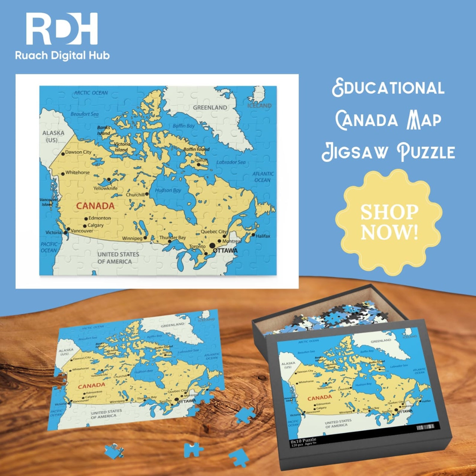 Educational Canada Map Jigsaw Puzzle for Kids and Adults Fun ...