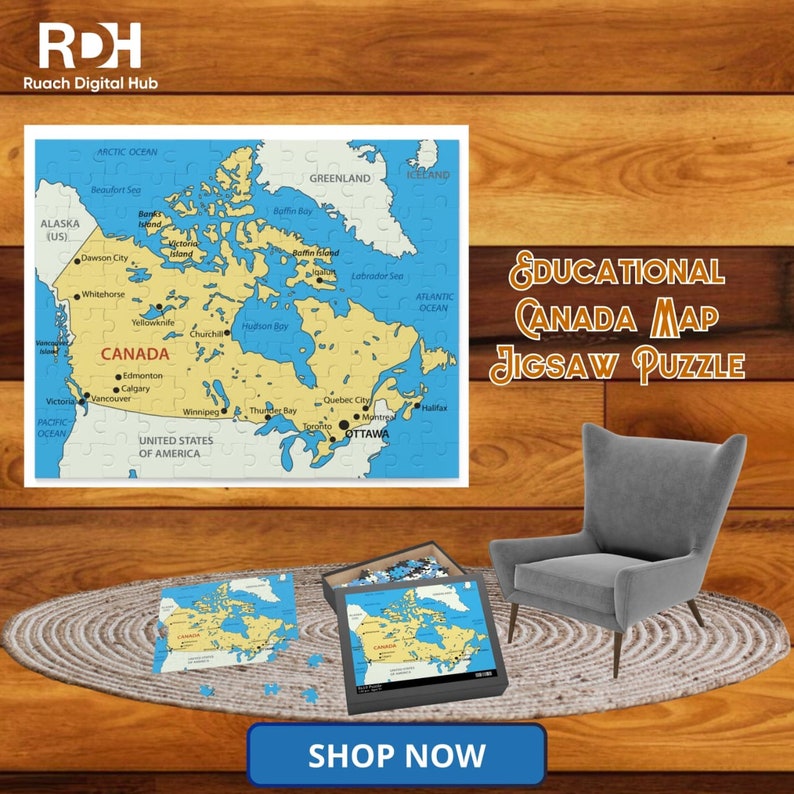 Educational Canada Map Jigsaw Puzzle for Kids and Adults Fun ...