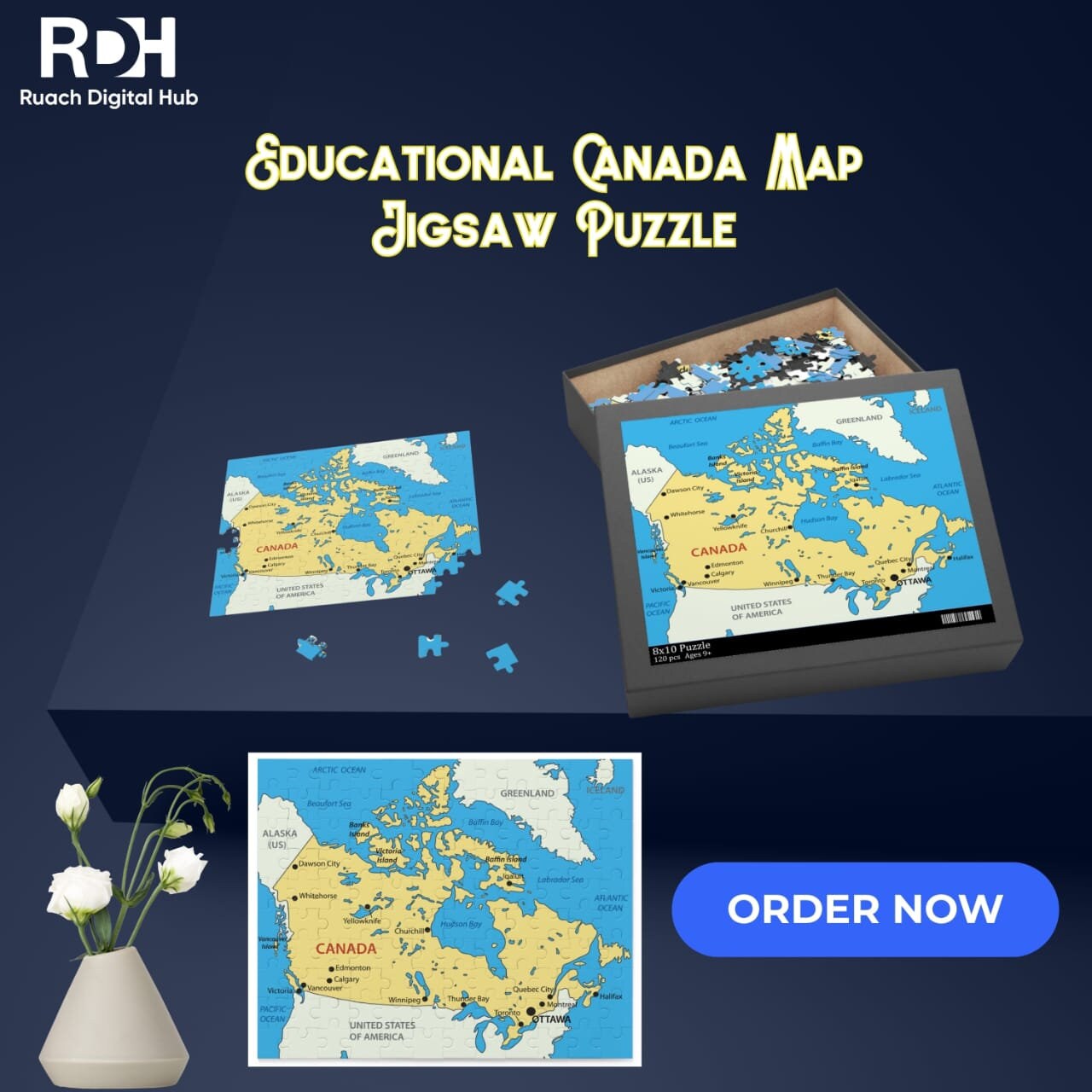 Educational Canada Map Jigsaw Puzzle for Kids and Adults Fun ...