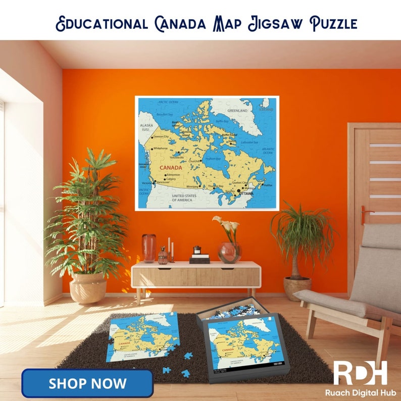 Educational Canada Map Jigsaw Puzzle for Kids and Adults Fun ...