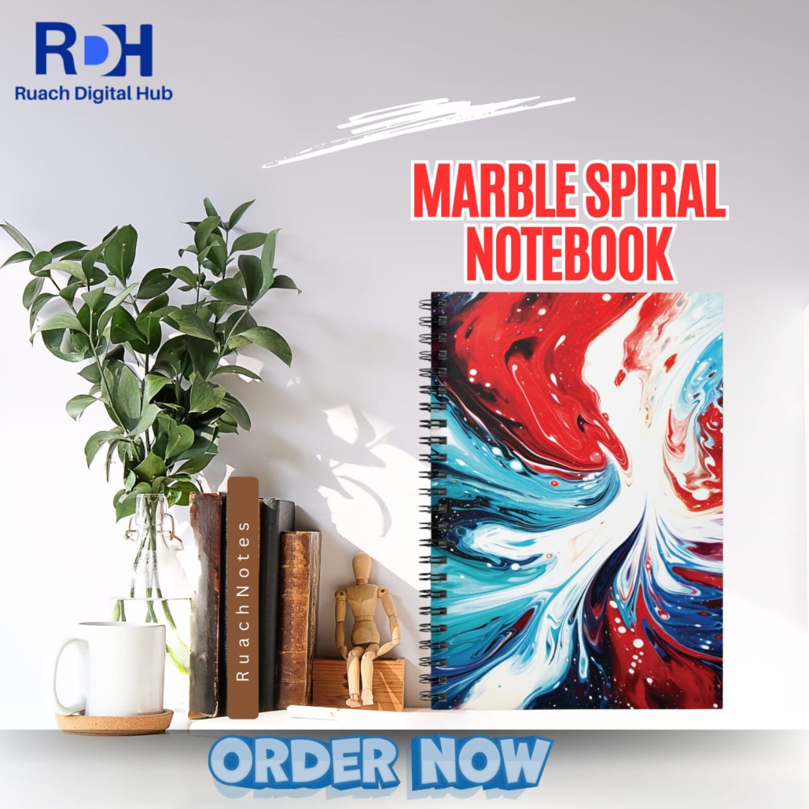 Artistic Marble Spiral Notebook - Premium Lined Writing Journal - Etsy