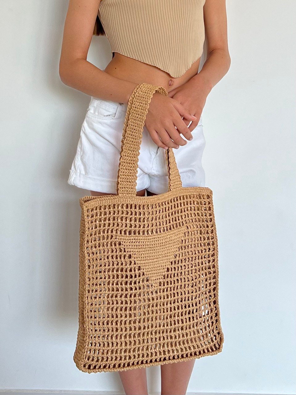 Handmade Raffia Beach Bag - Etsy