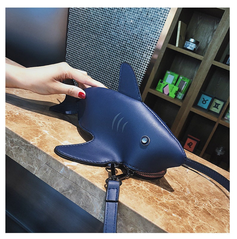 Adorable Shark Crossbody Bag Leather Shoulder Bag Purse Gift for Kids ...