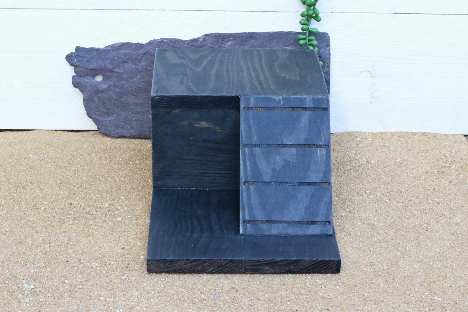 Wooden Reptile Hide and Ramp — Natural Terrarium Platform for Geckos ...