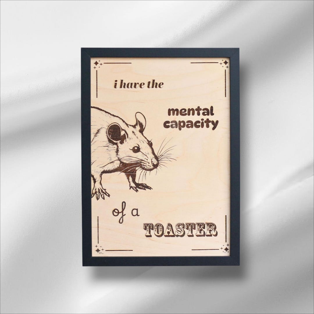 Funny Rat Meme Laser Engraved Wood Art – Quirky Rodent Gift - Etsy