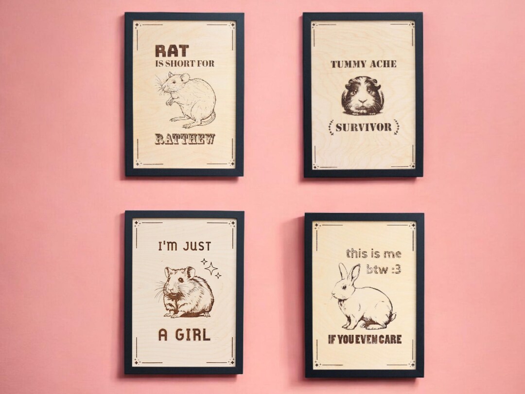 Funny Girl-boss Animal Meme Print – Hamster, Rat, Guinea Pig or Rabbit ...