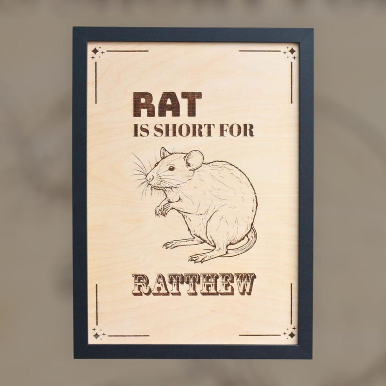 Rat Print – Funny Meme Wall Art for Small Pet Lovers, Rodent Home Decor ...