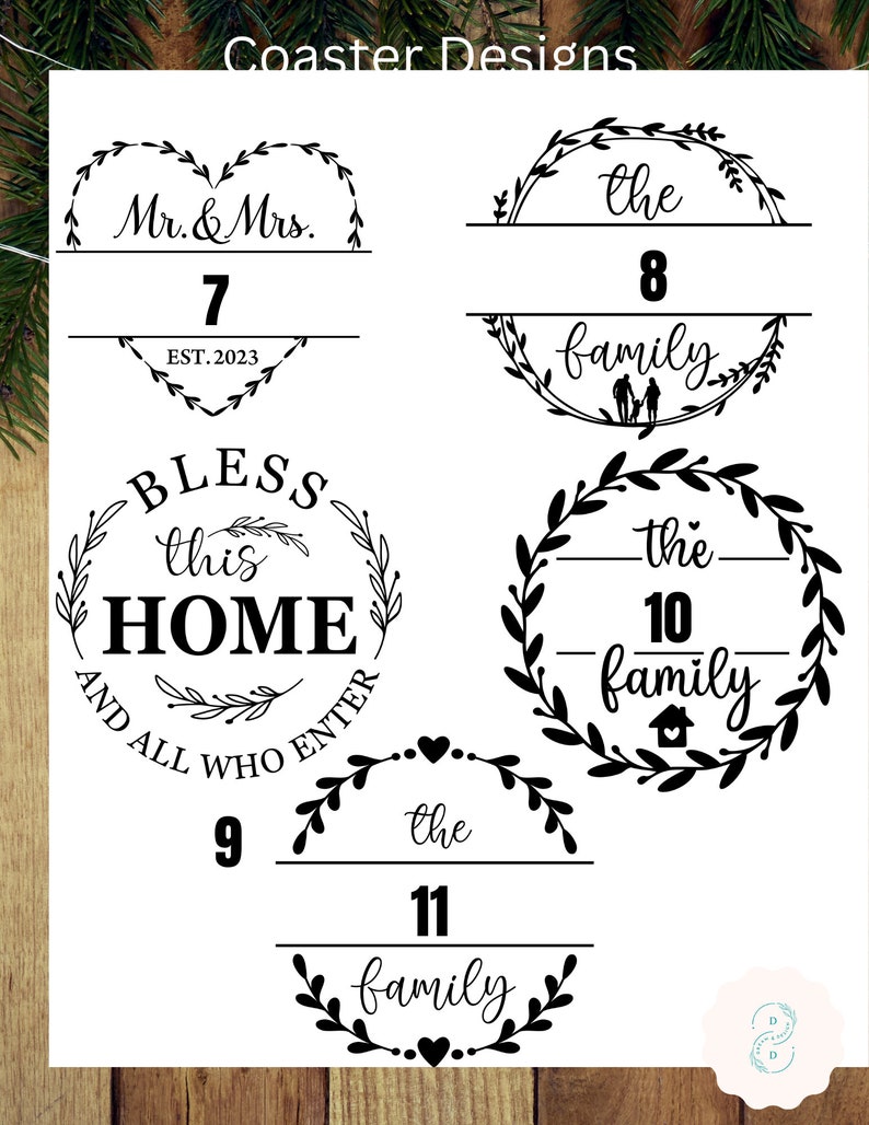 Personalized Wood Coaster Set – Family Name Monogram Gift - Etsy