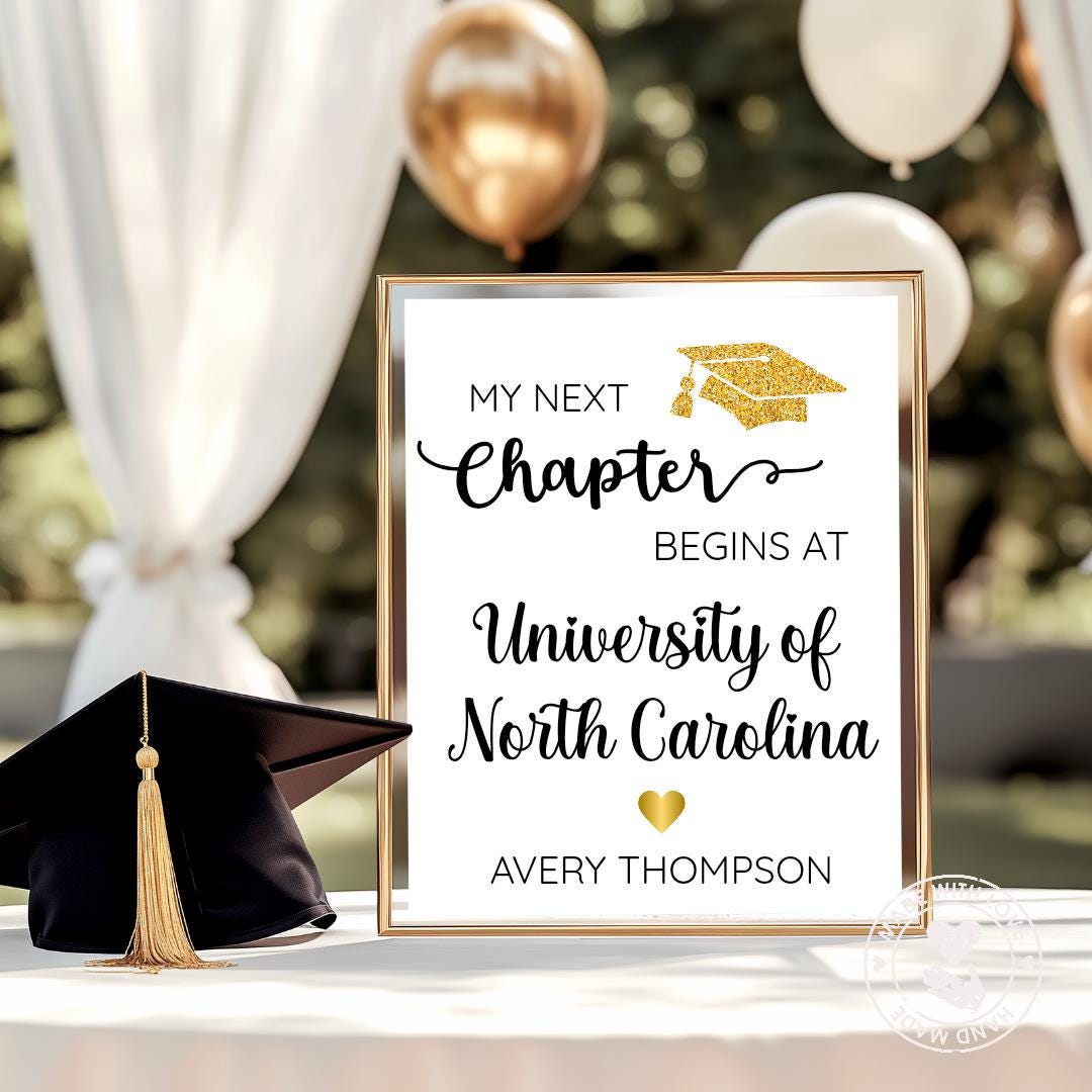 Personalized Graduation Table Sign, Next Chapter Decor (digital File ...