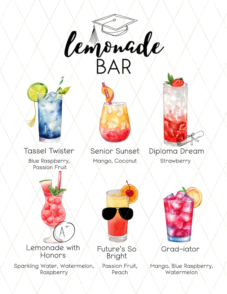 Graduation Lemonade Bar Sign I Lemonade Sign I Lemonade Drink Sign - Etsy