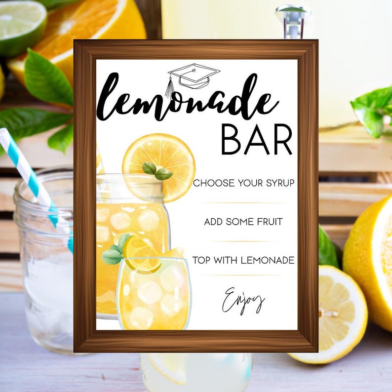 Graduation Lemonade Bar Sign I Lemonade Sign I Lemonade Drink Sign - Etsy