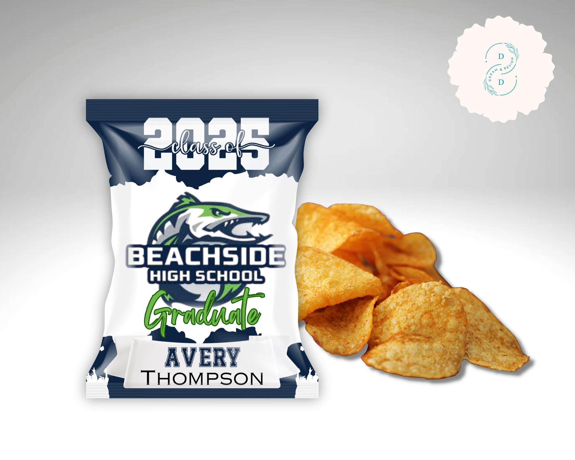 Personalized Chip Favor Bag, Graduation Chips, Theme Goodie Bag, Label ...