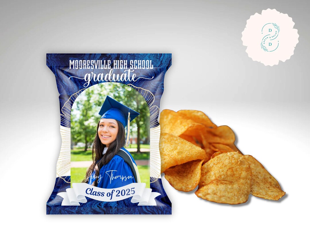 Personalized Chip Favor Bag, Graduation Chips, Theme Goodie Bag, Label ...