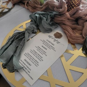 Custom Menu Place Cards, Wedding Menu Cards, Wax Seal, Personalized ...