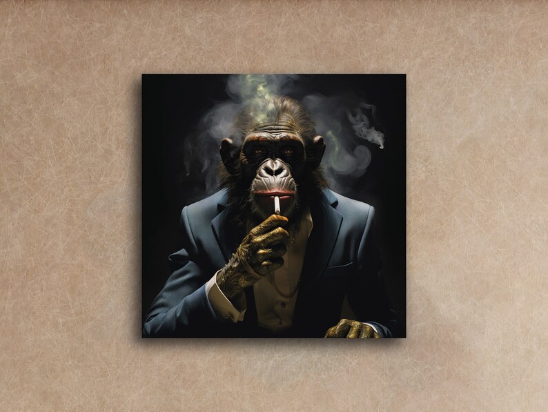 Banksy Boss Monkey Canvas Wall Art Gorilla Print on Canvas - Etsy