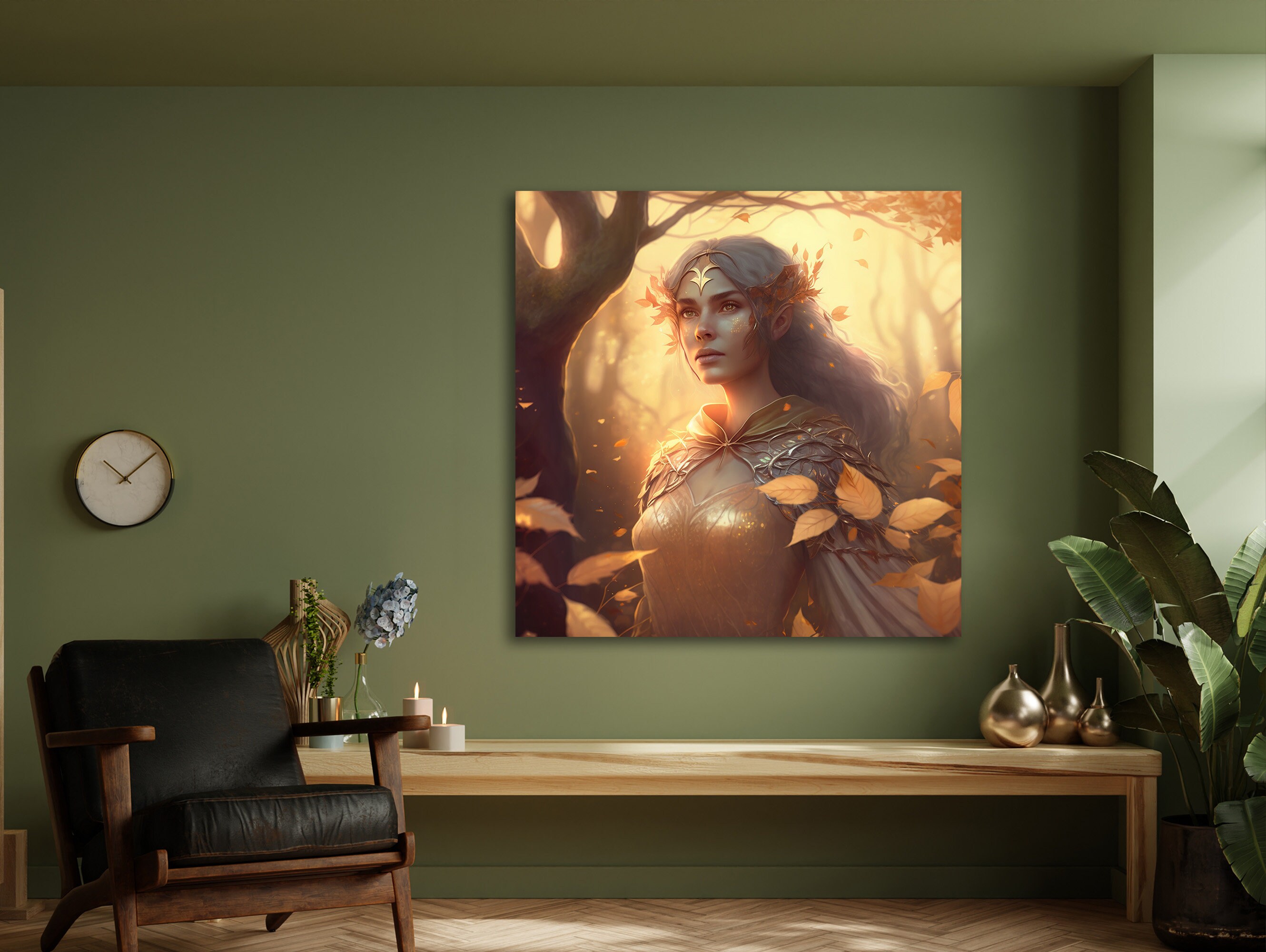 Elf Wall Art, Fairy Print on Canvas, Fantasy Art, Surreal Poster ...