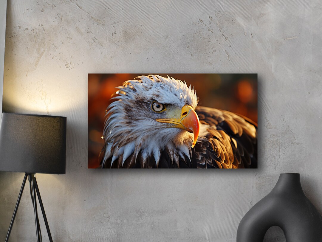 Raptor Eagle Canvas Wall Art, Wildlife Art, Animal Wall Decoration ...