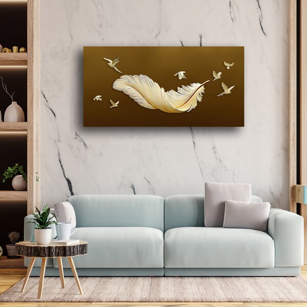 Large Feather Art - Etsy