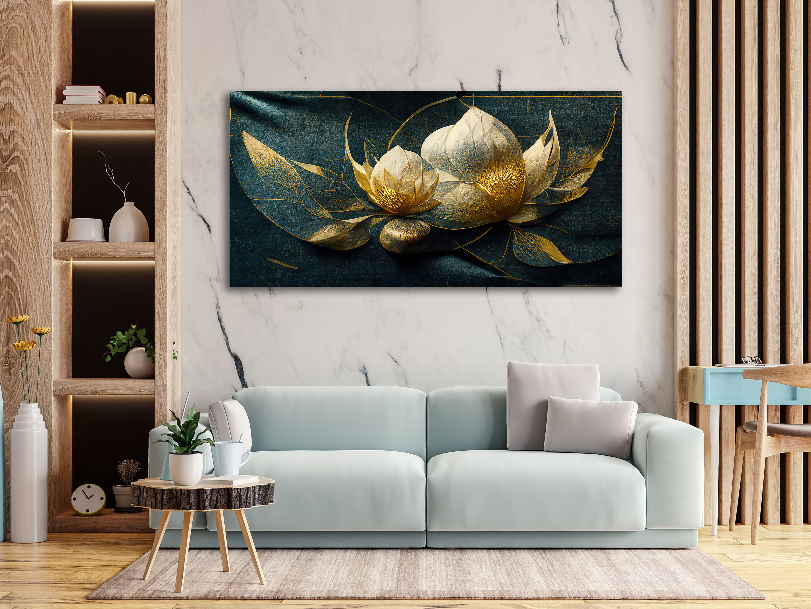 Lotus Flower Canvas Wall Art, Lotus Flower Wall Decoration, Lotus ...