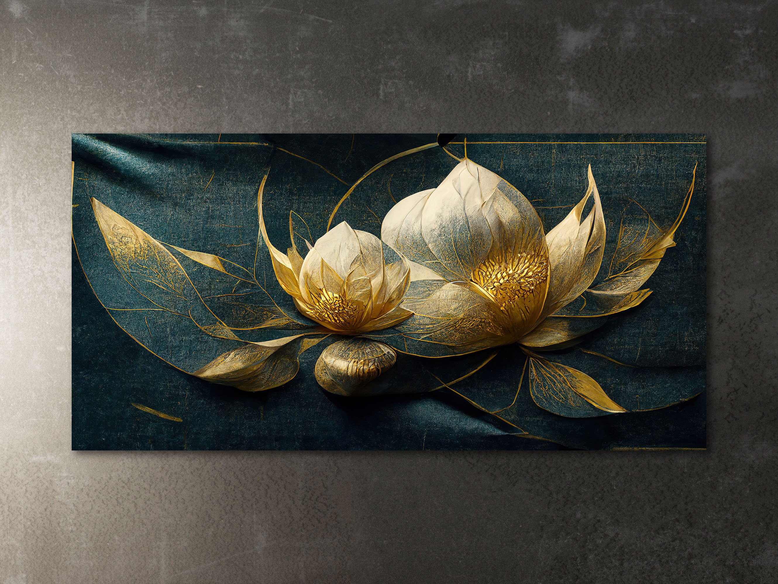 Lotus Flower Canvas Wall Art, Lotus Flower Wall Decoration, Lotus ...