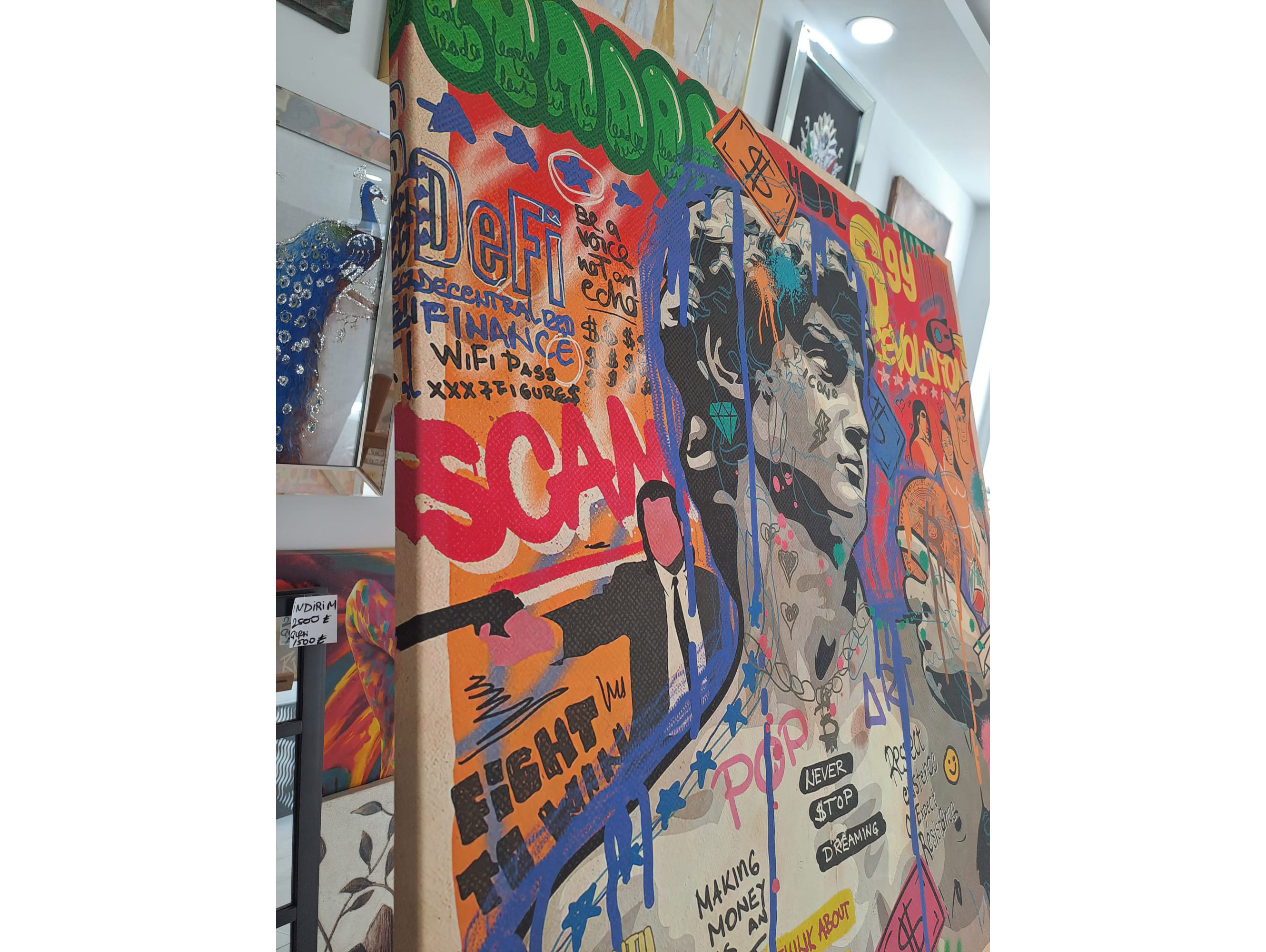 David Graffiti Pop Art Print on Canvas, Pop Art Statue Poster, Modern ...