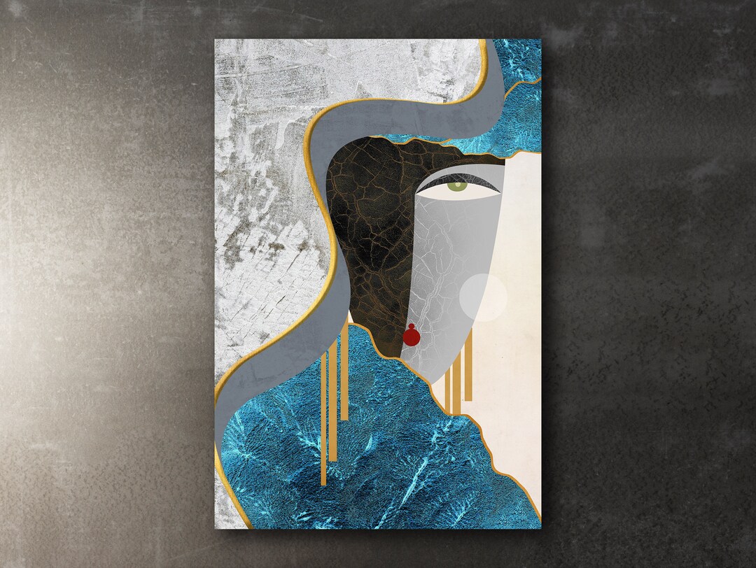 Abstract Modern Figure Print on Canvas, Geometric Figures Wall Art ...
