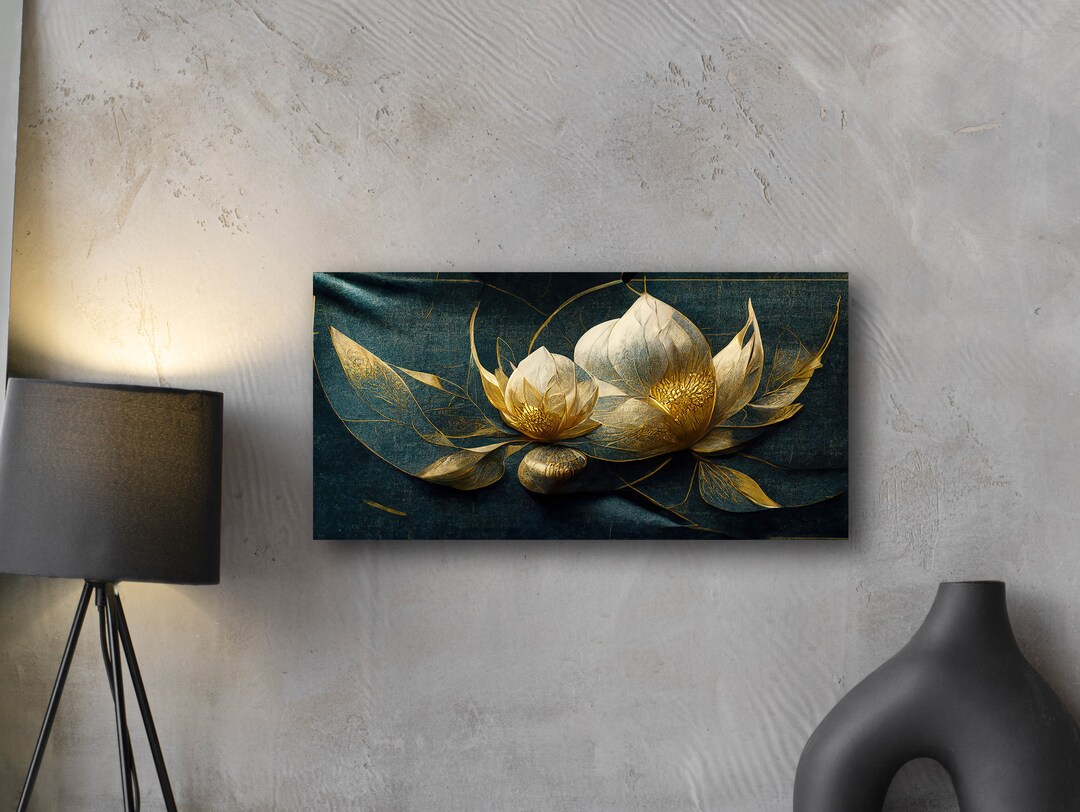 Lotus Flower Canvas Wall Art, Lotus Flower Wall Decoration, Lotus ...