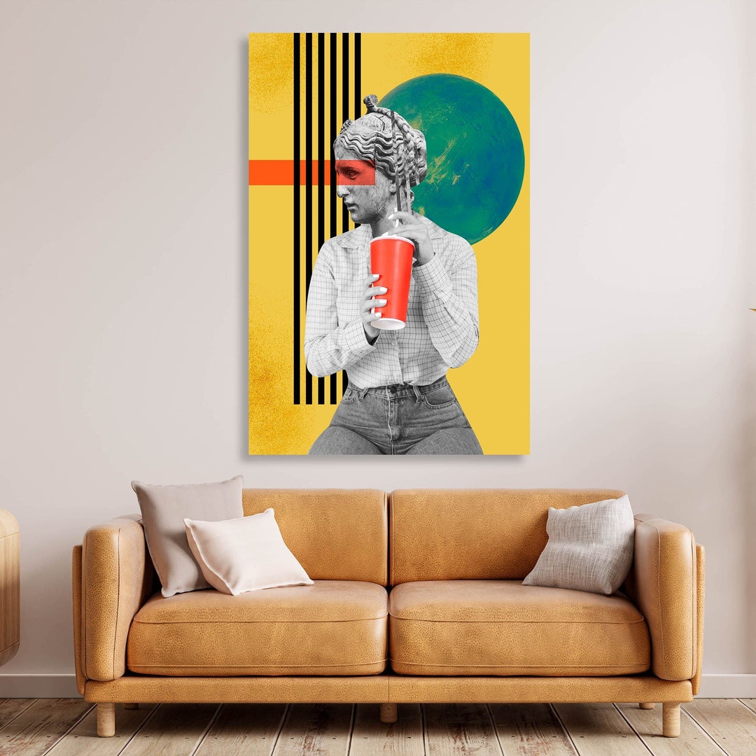 Ancient Greek Sculpture Pop Wall Art, Greek Statue Print on Canvas ...