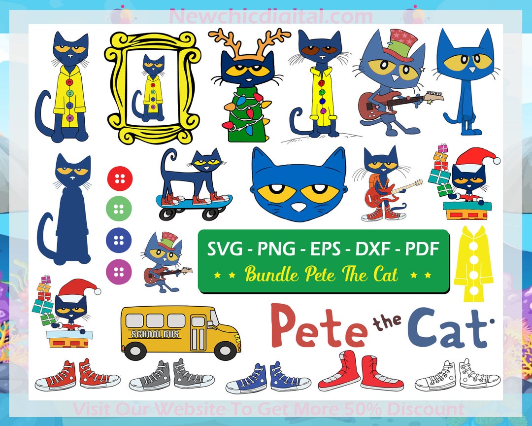 150 Pete the Cat Svg Bundle Pete the Cat Clipart Pete the - Etsy Australia