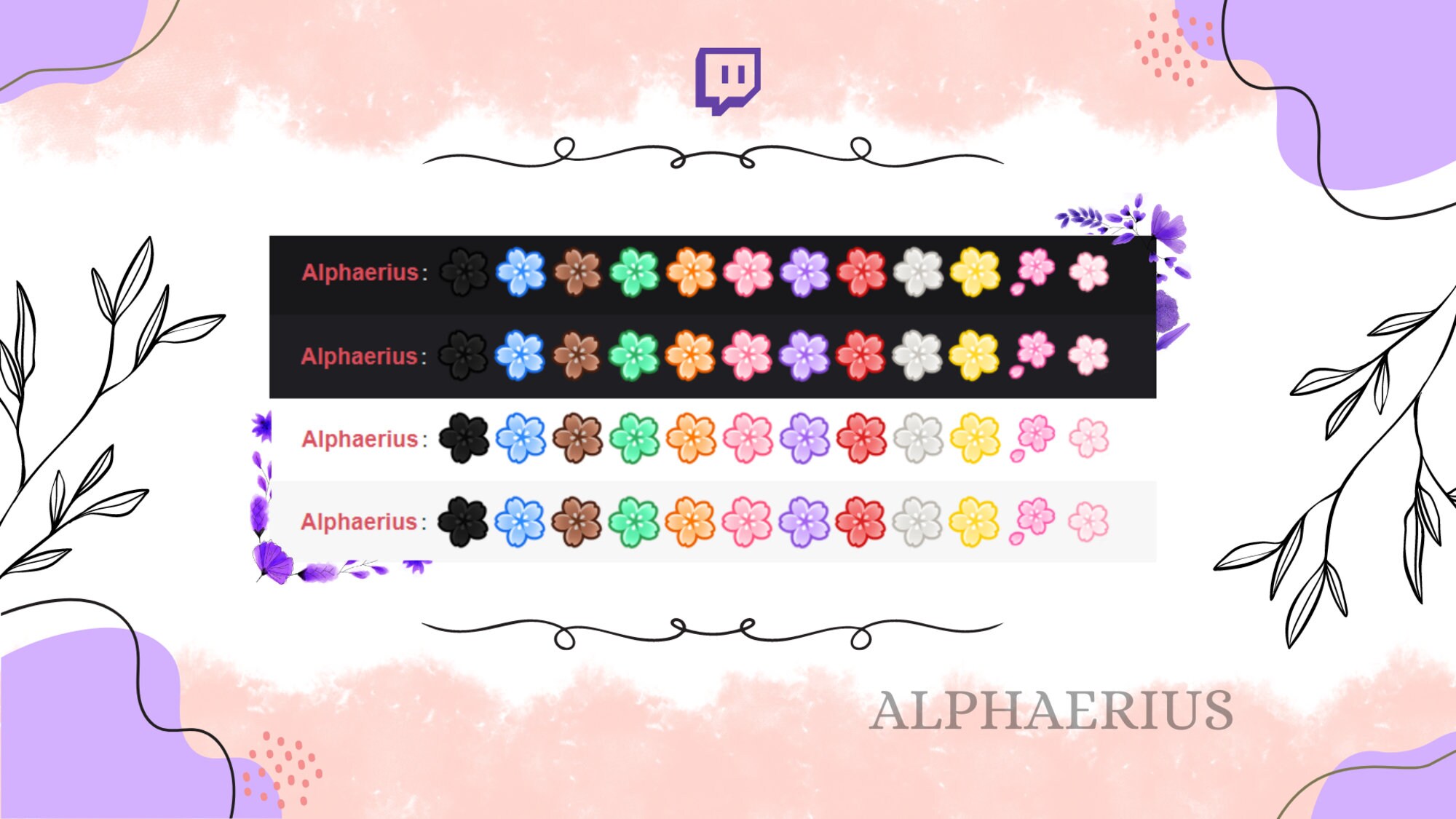 Badges SUBS / Sub 12 Twitch PACK Flowers Sakura : Flowers Sakura - Etsy