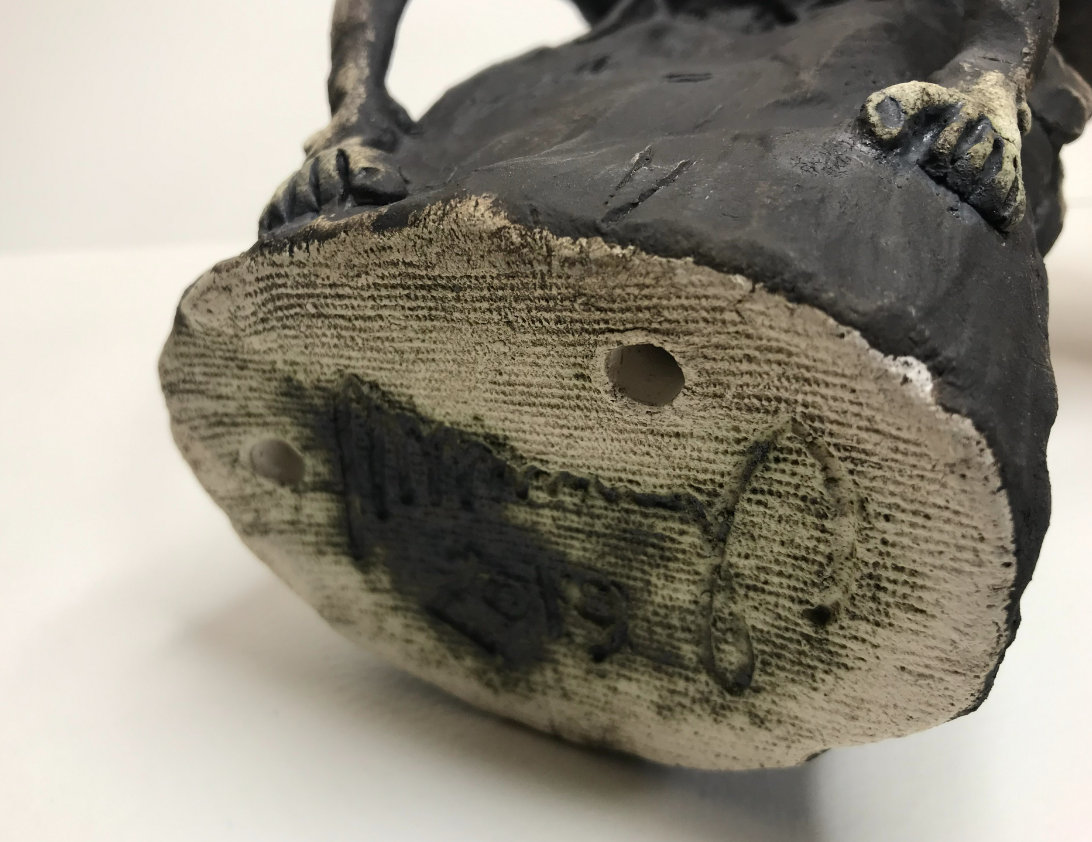 Pensive Christ II Handmade Sculpture Pottery Art Authentic Lithuanian ...