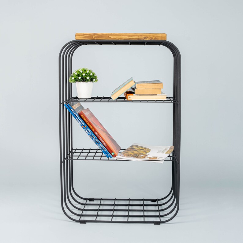 Loftie® Shelving Unit Rack, Wooden Shelf Storage Stand, Industrial ...