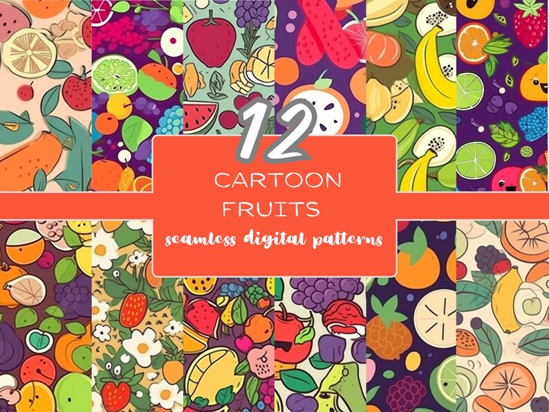Fruits SVG Seamless Digital Paper Assorted Fruit Fruits - Etsy