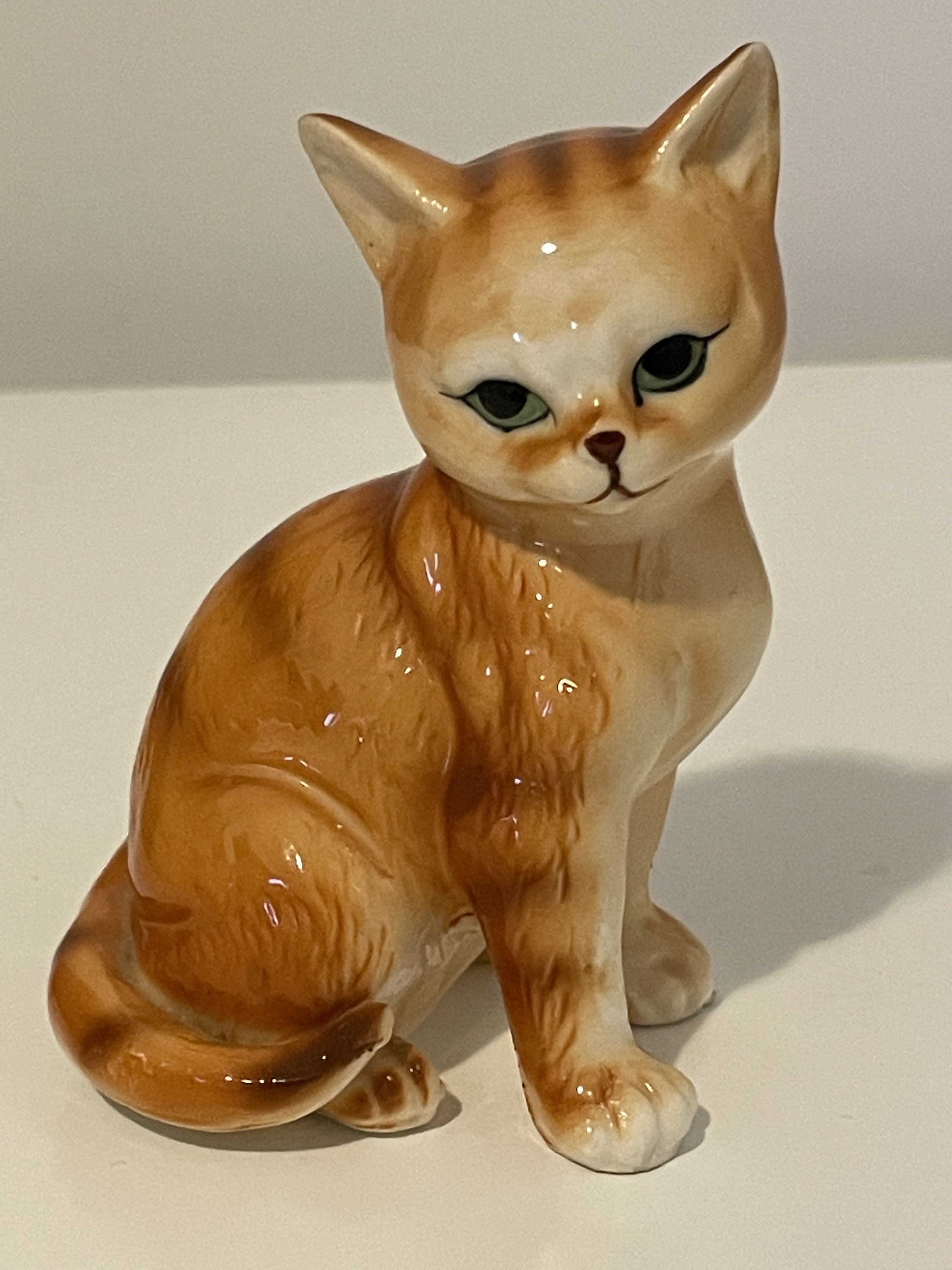 Beautiful Orange Striped Tabby Cat Ceramic Figurine - Etsy