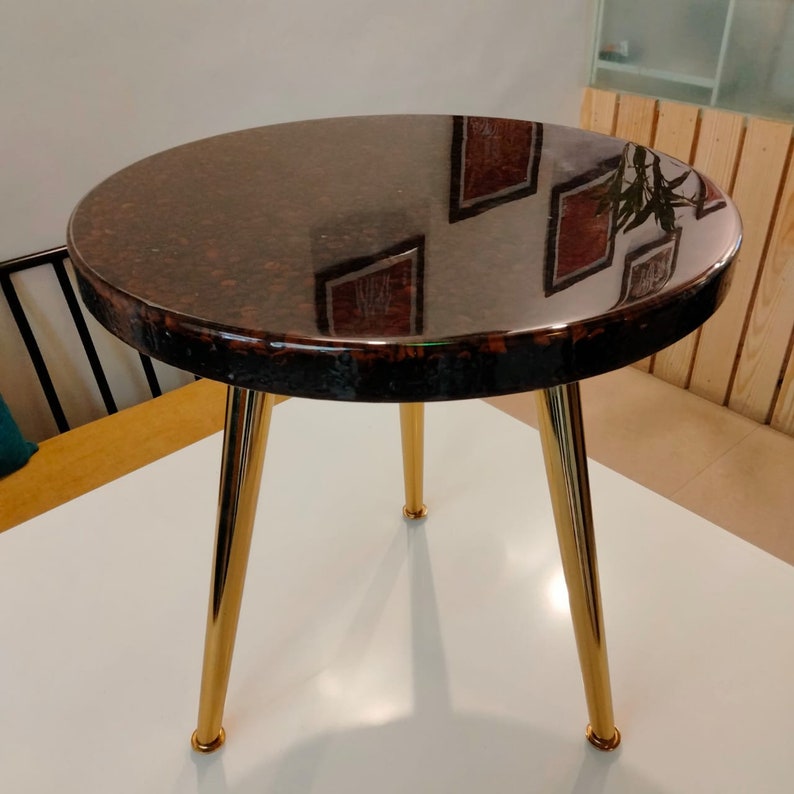 Epoxy Coffee Bean Table Top Center Table Top Live Edge - Etsy