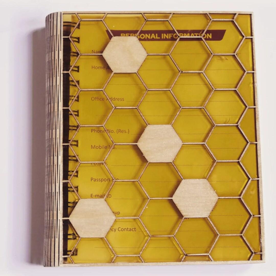 Epoxy Hexagon Diary With Resin, Hardcover Artisan Journal, Exclusive ...