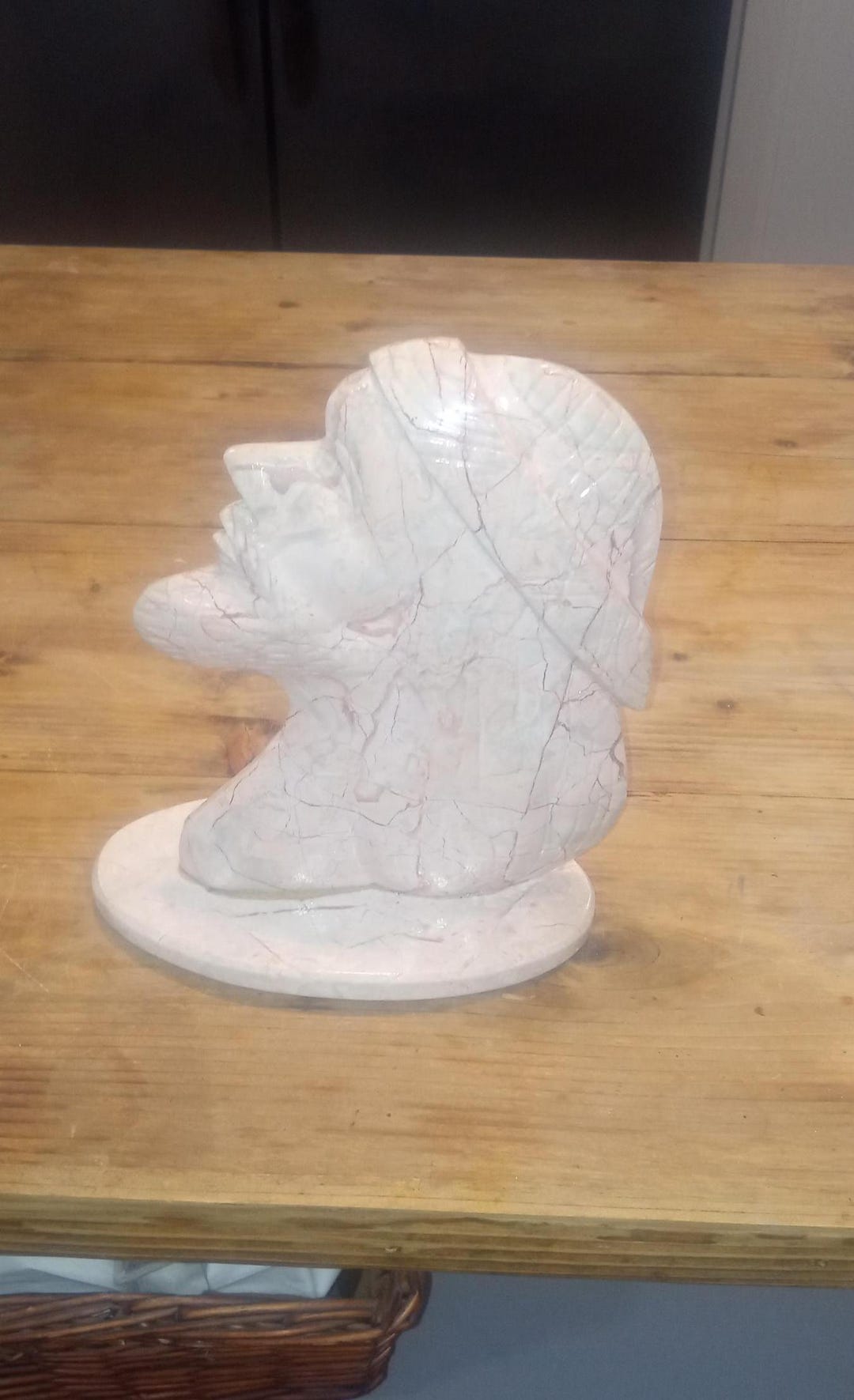 Vintage Jesus Face Marble Statue / Bookend - Christ Christianity ...