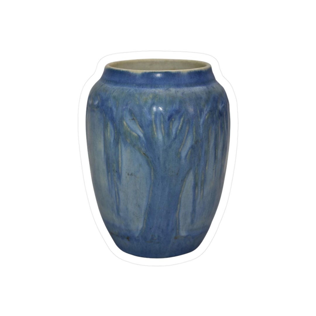 Vinyl Sticker / Decale - Newcomb Pottery Vase , Oak Trees With Spanish ...