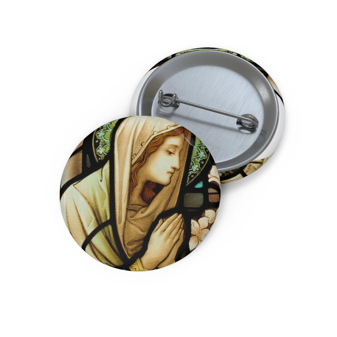 Praying Mother Mary Pin - 3 Sizes to Choose From - Stained Glass Window ...