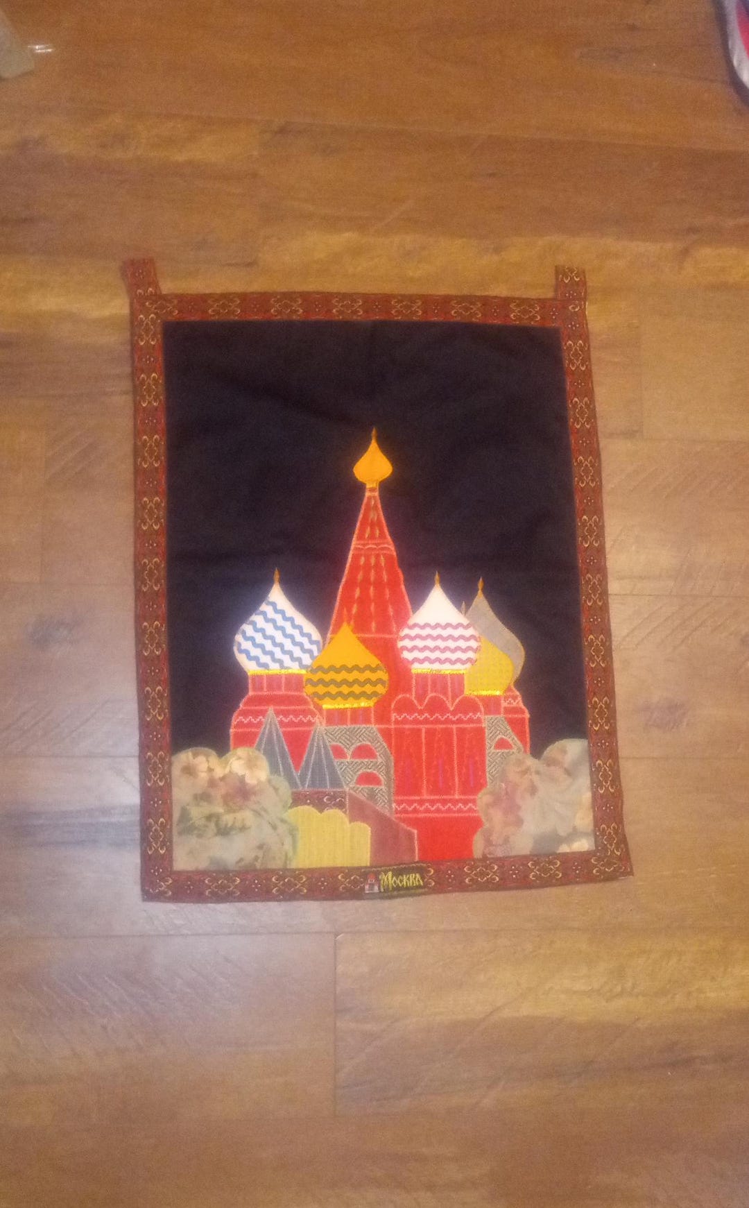 Vintage Mockra Russia Quilt Tapestry Wall Hanging City Art Russian City ...