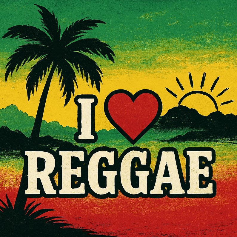 Vinyl Sticker 4"x4" - I Love Reggae - Ideal for Car Bumpers, Laptops ...